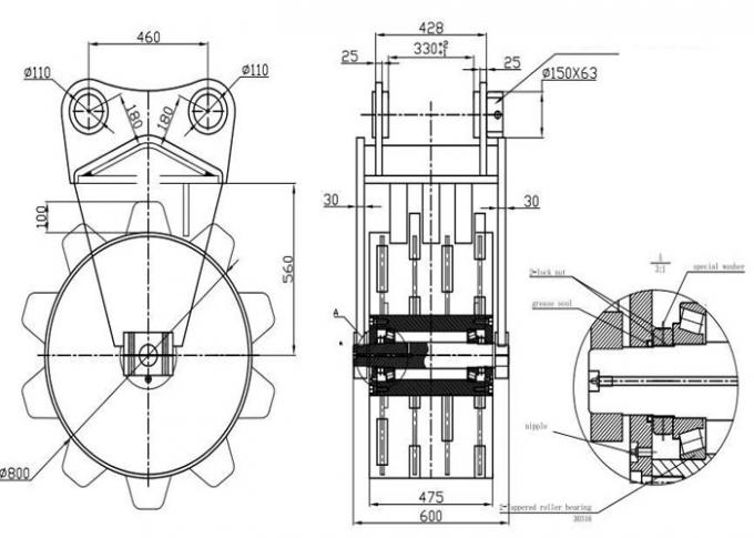 Hidrolik Ekskavatör Sıkıştırıcı Teker Bekolu Sıkıştırma Tekerleği